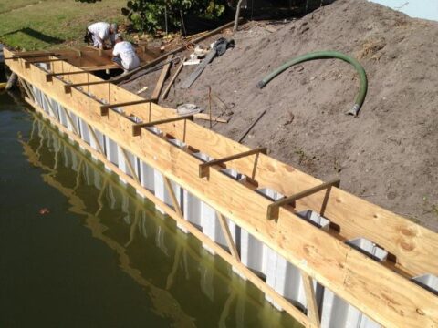 Concrete Cap Vinyl Seawall - Land and Sea Marine Construction LLC